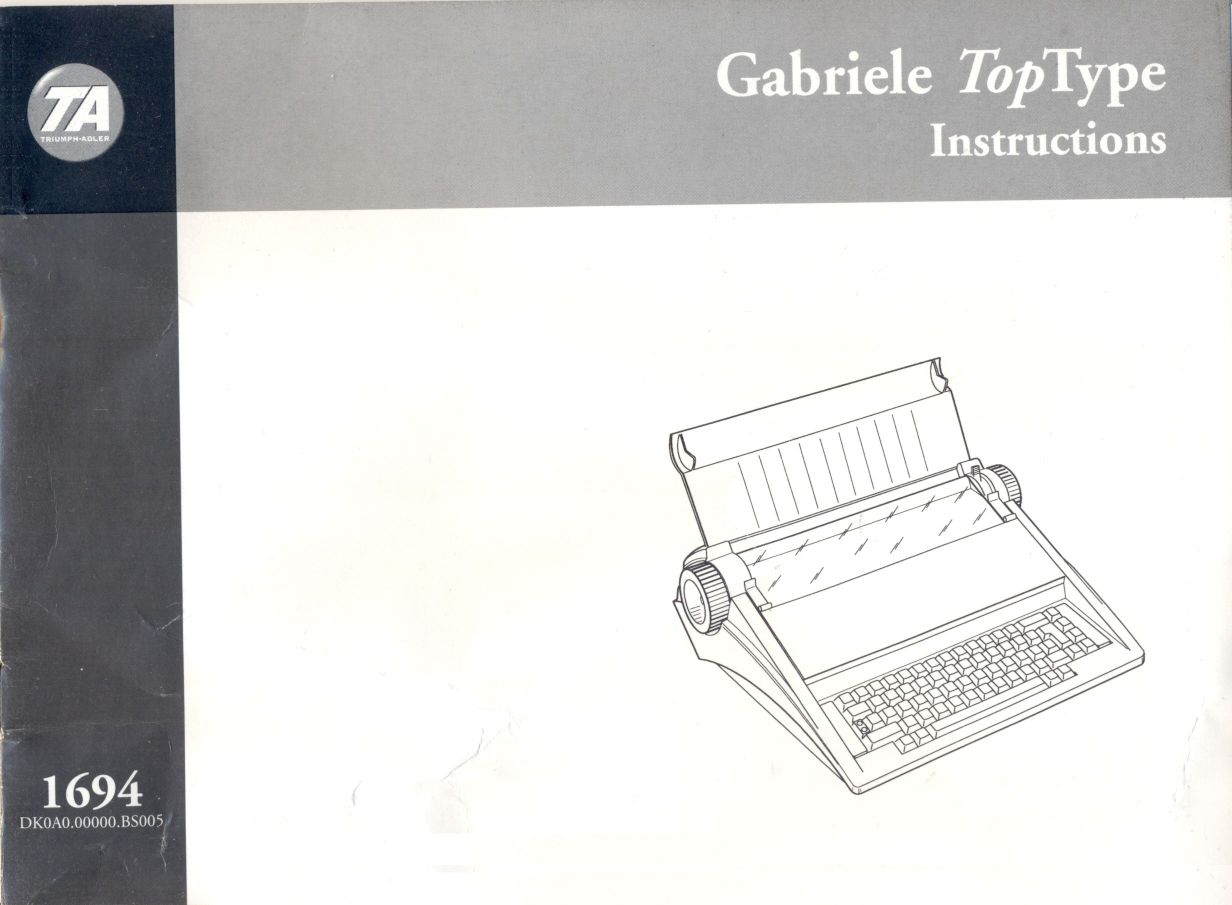 Triumph-Adler TopType Instruction Guide – E.T.ZONE